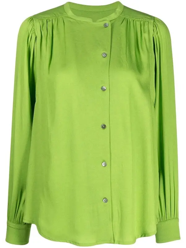YVES SALOMON Gathered-detail Blouse - Green