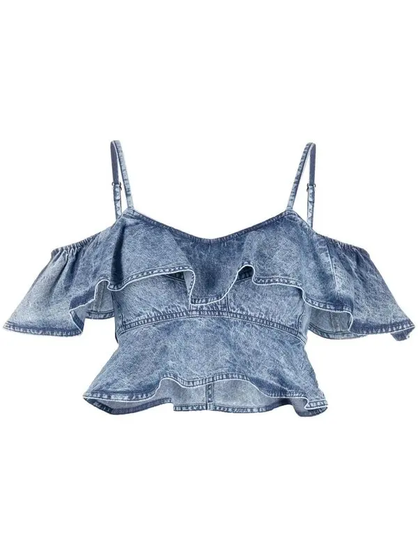 MARANT ETOILE Voloteo Ruffle Blouse - Blue