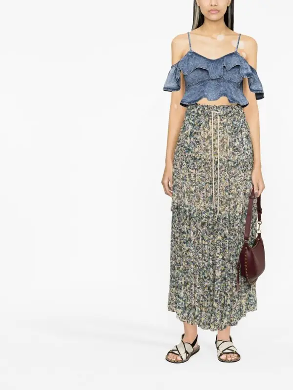MARANT ETOILE Voloteo Ruffle Blouse - Blue