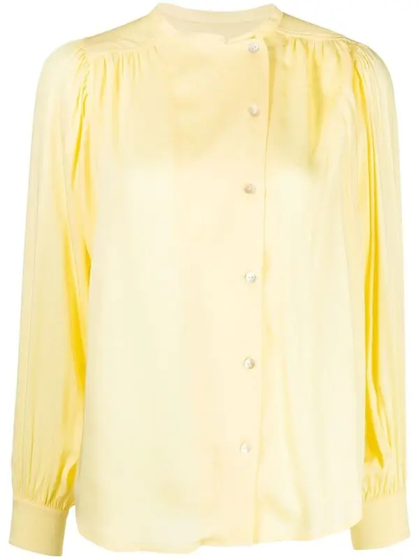 YVES SALOMON Gathered Detail Blouse - Yellow