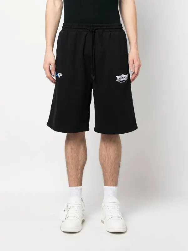 Off-White Cotton Track Shorts