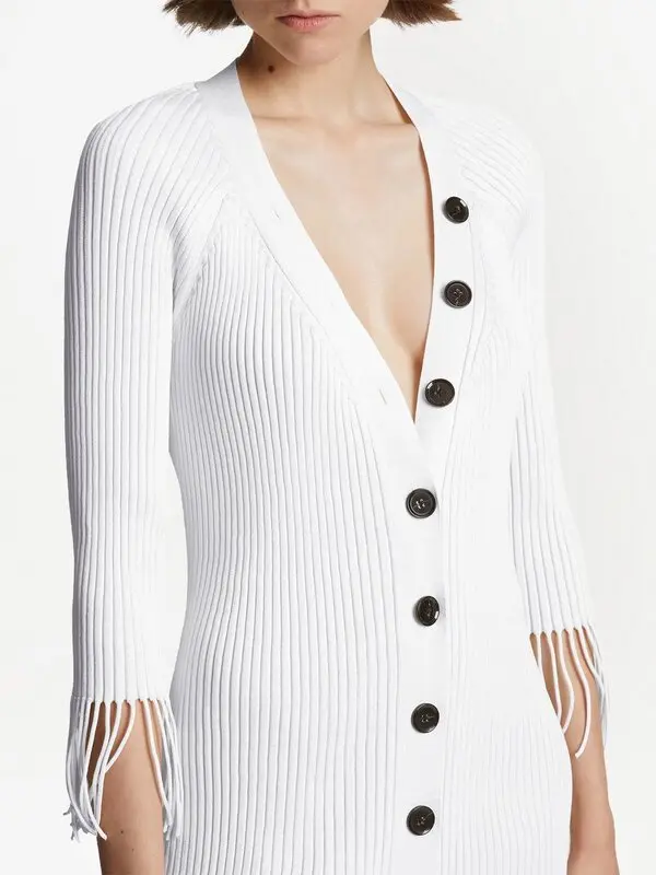Proenza Schouler Ribbed-knit Buttoned-up Dress