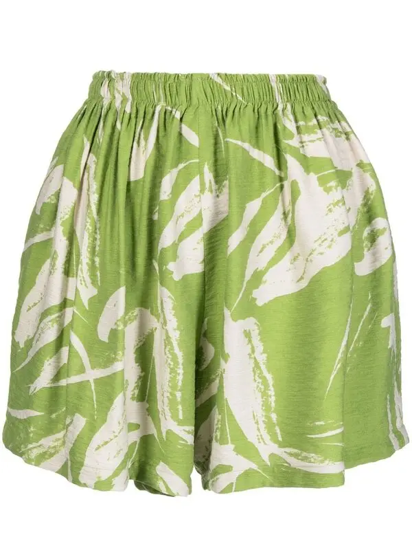 BAMBAH Linden Leaf-print Shorts - Green