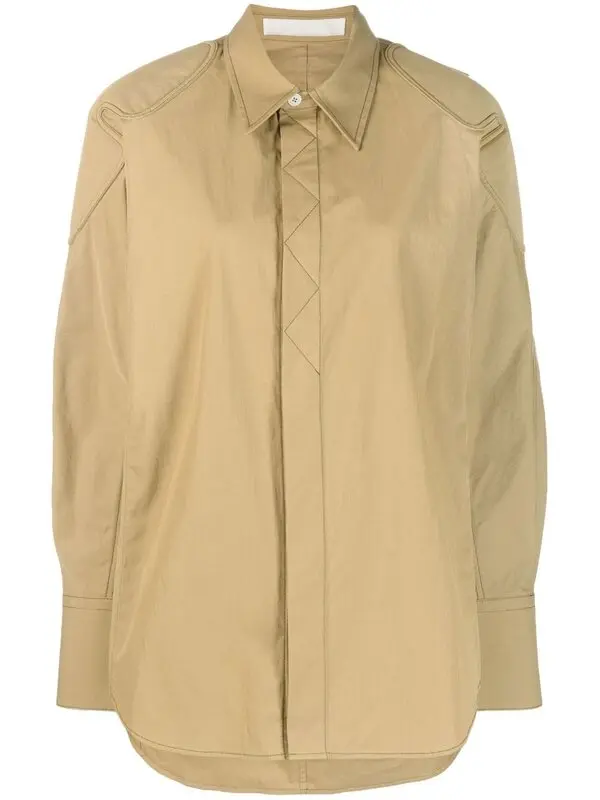 DION LEE Contrast Stitching Shirt Jacket