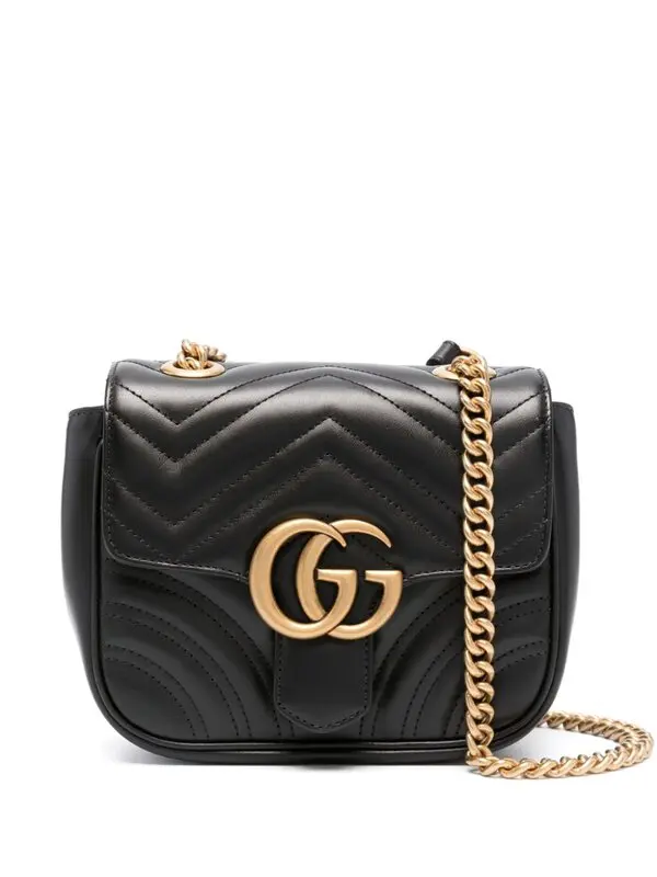 Gucci Mini Gg Marmont Shoulder Bag - Black