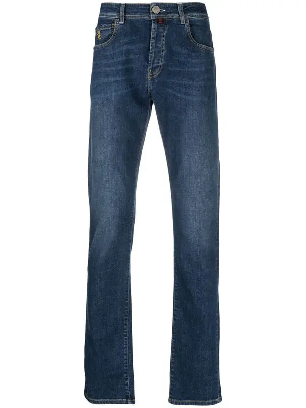 BILLIONAIRE Logo-patch Straight-leg Jeans