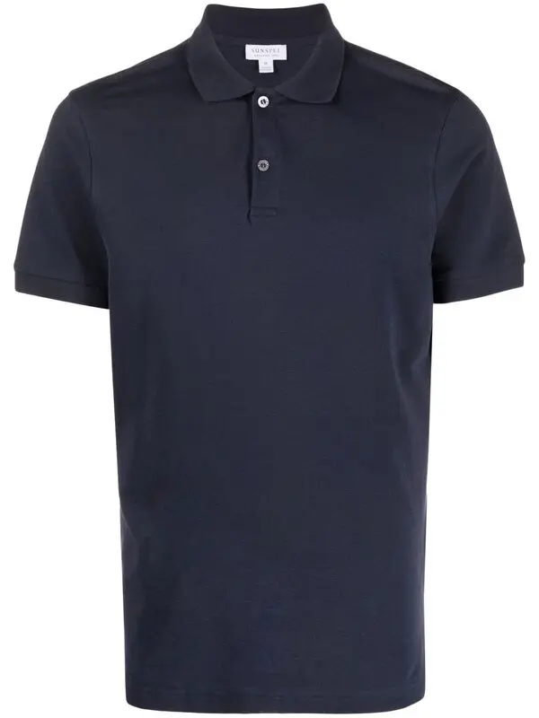 Sunspel Short-sleeve Cotton Polo Shirt - Blue