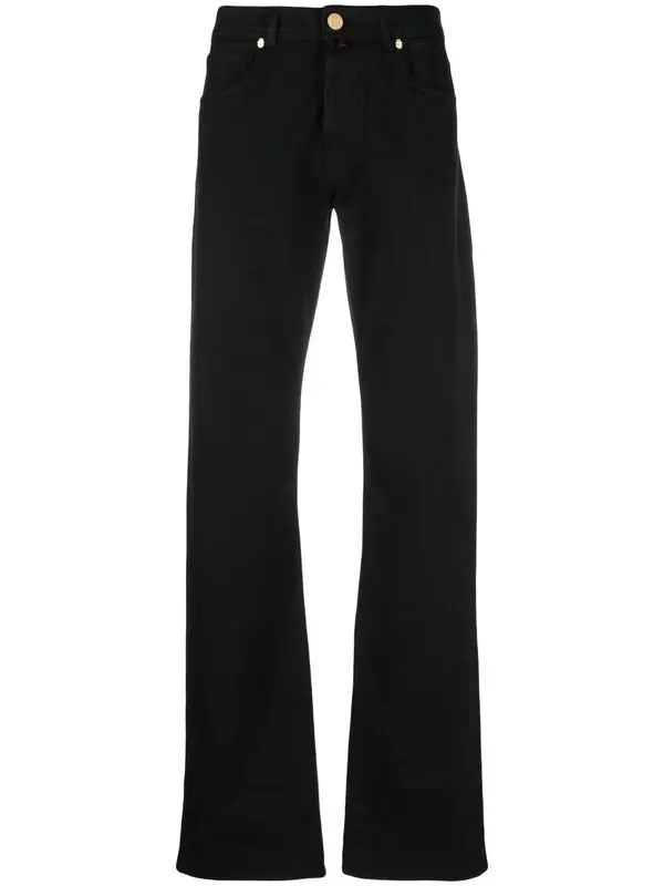 BILLIONAIRE Logo-crest Straight-leg Jeans - Black