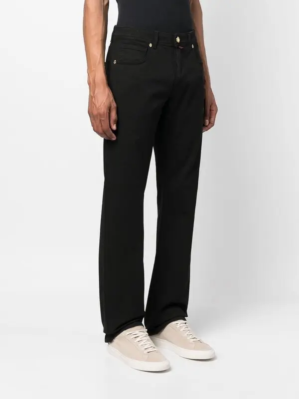 BILLIONAIRE Logo-crest Straight-leg Jeans - Black