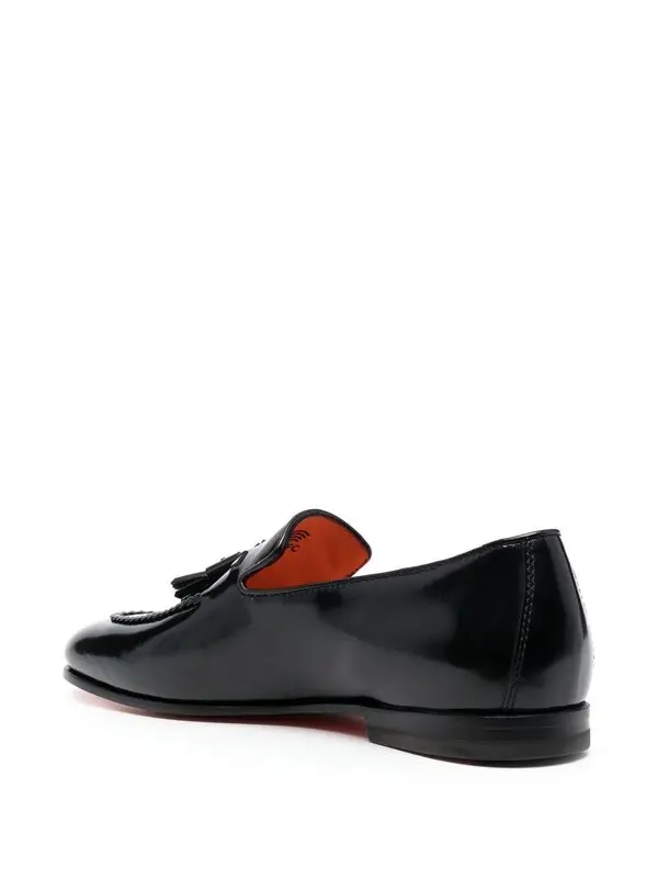 Santoni Leather Tassel Loafers