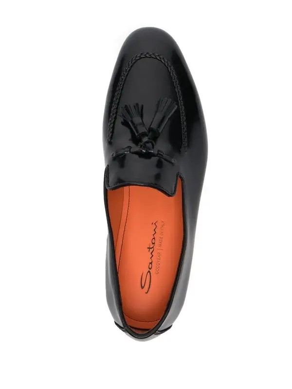 Santoni Leather Tassel Loafers