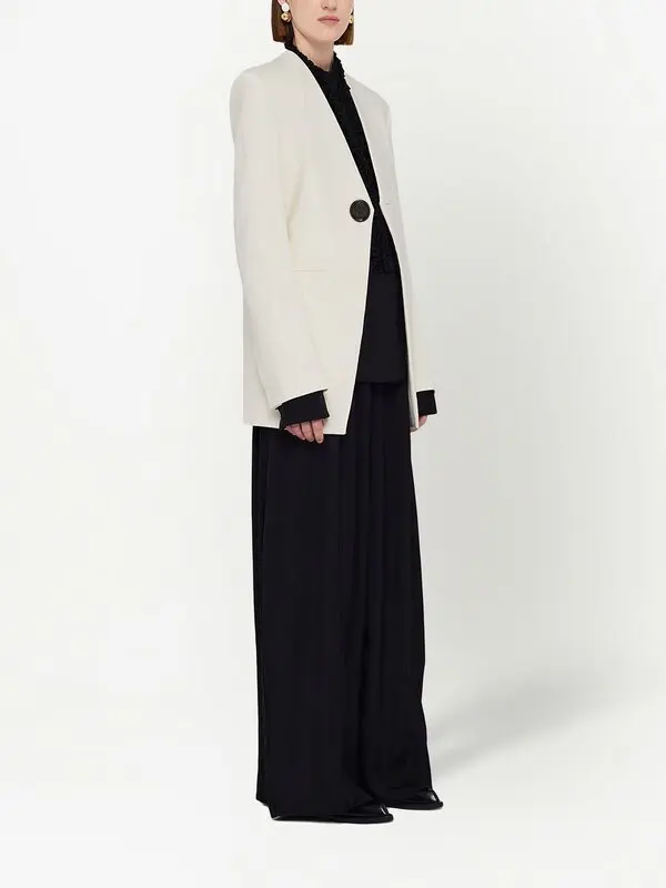 JIL SANDER Ruffle-trim Long-sleeved Shirt - Black