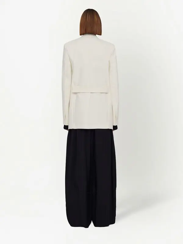 JIL SANDER Ruffle-trim Long-sleeved Shirt - Black