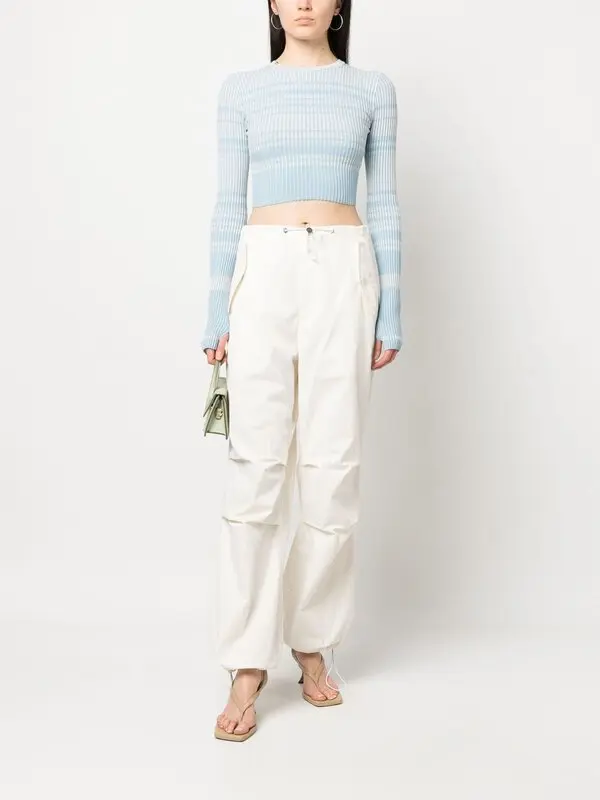 Elisabetta Franchi Striped Cropped Jumper