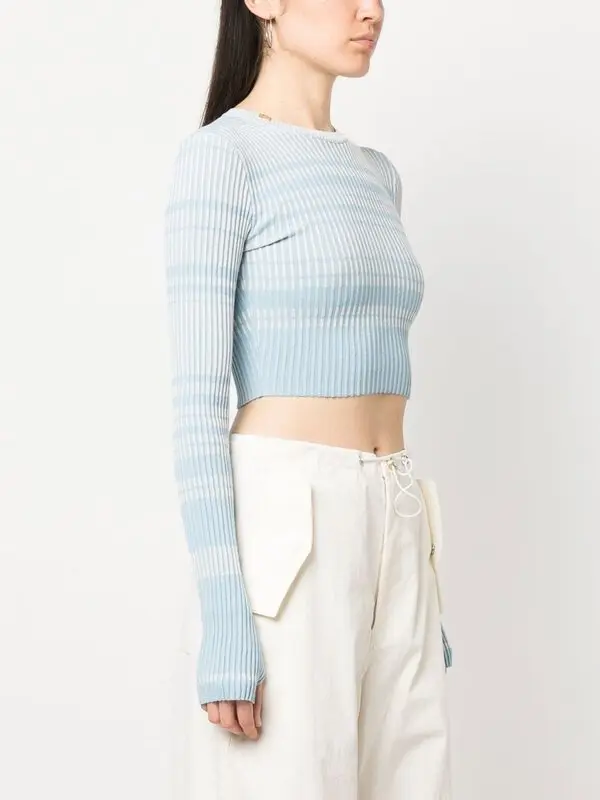 Elisabetta Franchi Striped Cropped Jumper