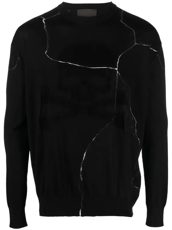 Philipp Plein Cracked-effect Wool Jumper