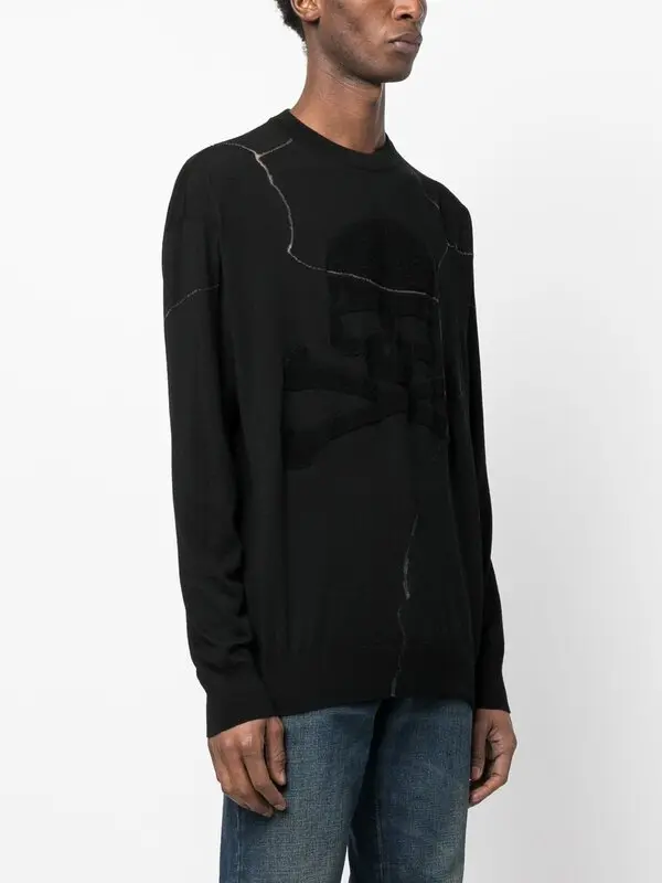 Philipp Plein Cracked-effect Wool Jumper