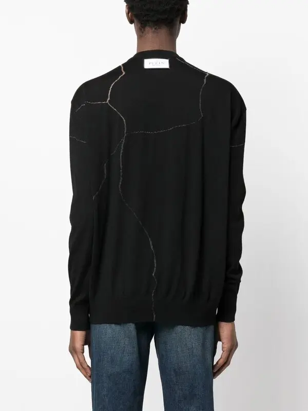 Philipp Plein Cracked-effect Wool Jumper