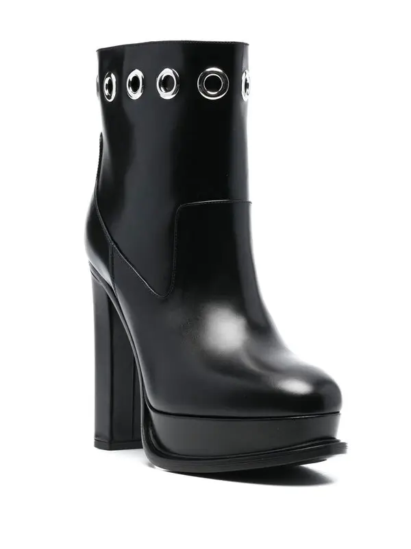 Alexander McQueen 130mm Platform Eyelet Boots