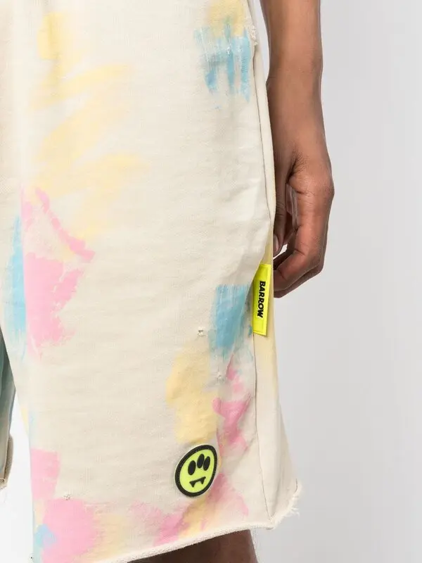 BARROW Tie-dye Print Logo Shorts