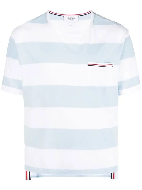 Thom Browne Rwb Pocket Striped T-shirt