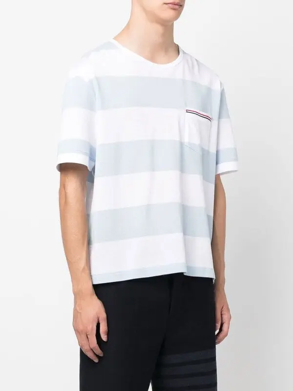 Thom Browne Rwb Pocket Striped T-shirt