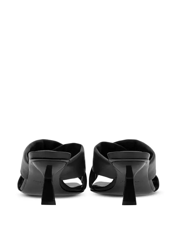 FERRAGAMO Crossover-strap Lambskin Mules - Black