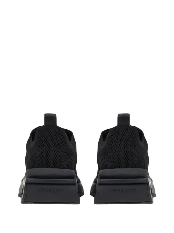 FERRAGAMO Gancini Plaque Low-top Sneakers - Black