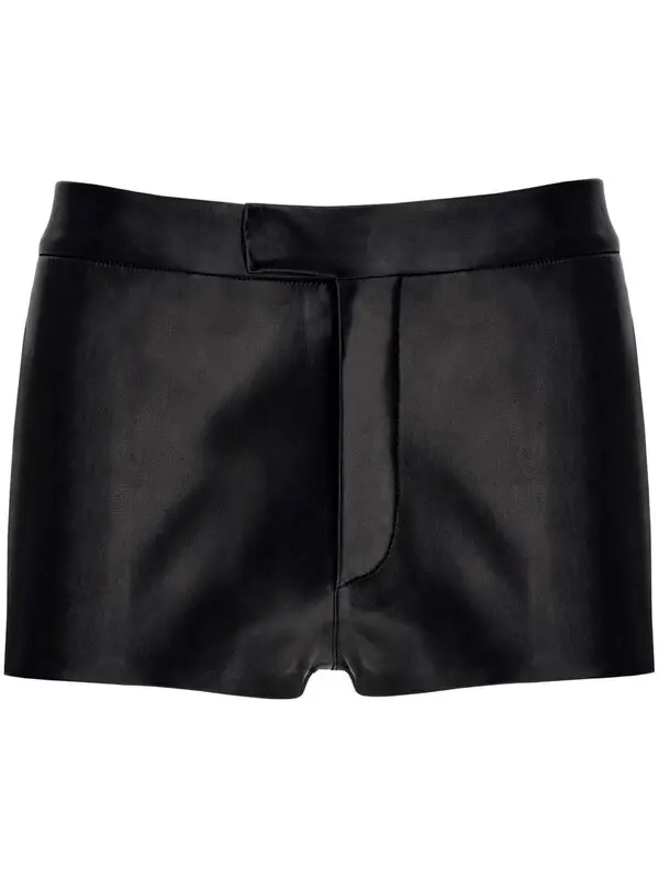 FERRAGAMO Nappa Leather Mini Shorts