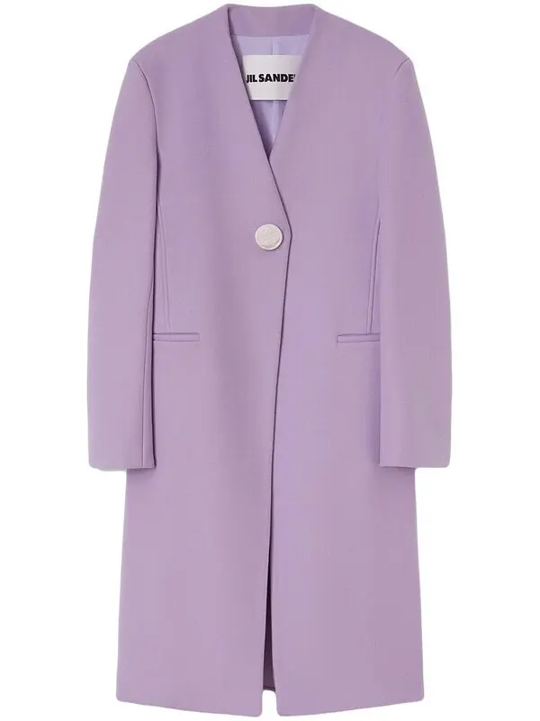 JIL SANDER V-neck Single-breasted Coat