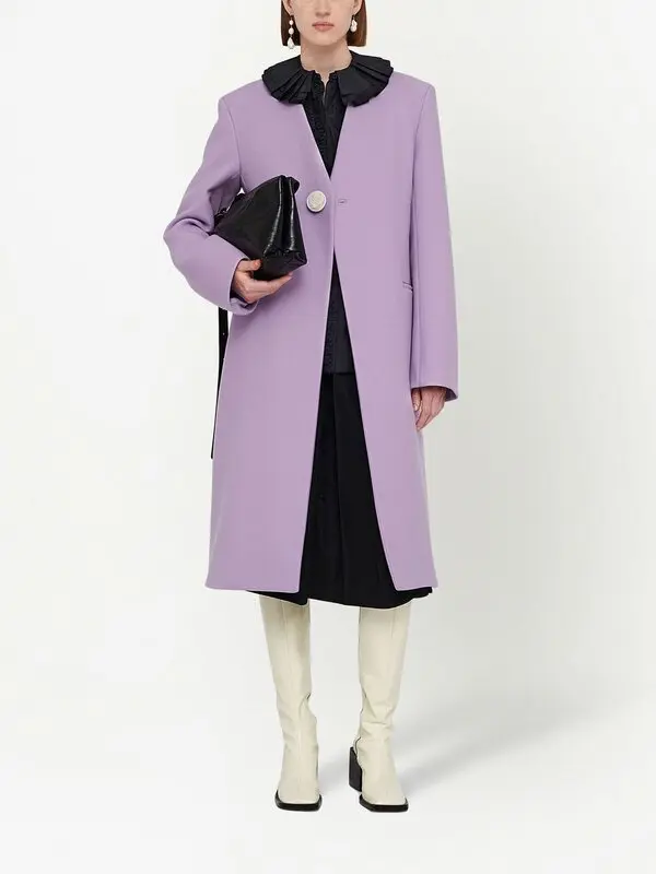 JIL SANDER V-neck Single-breasted Coat