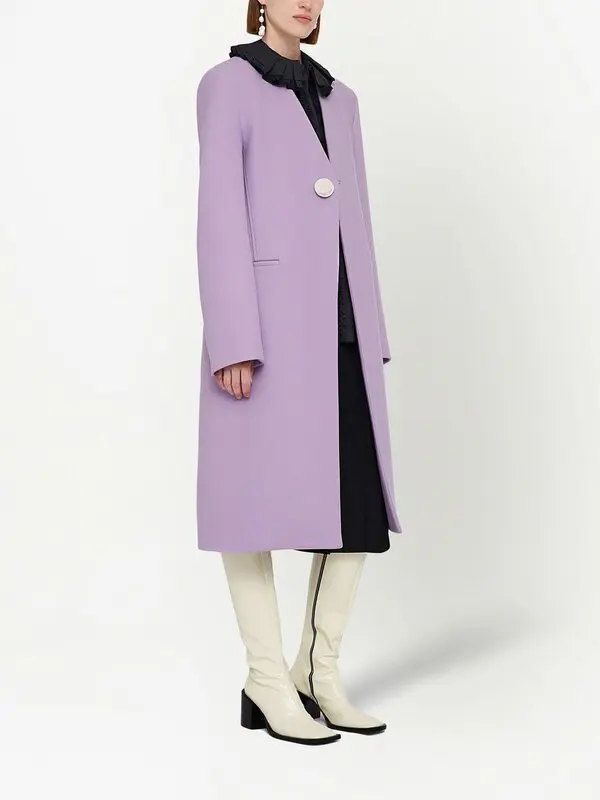 JIL SANDER V-neck Single-breasted Coat