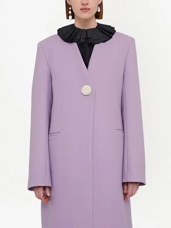 JIL SANDER V-neck Single-breasted Coat
