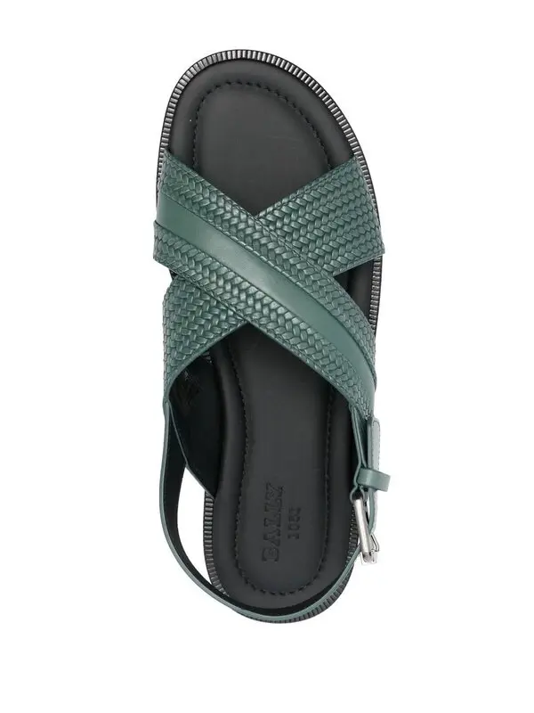 Bally, black leather cross strap sandals. s-l400.jpg main image 4