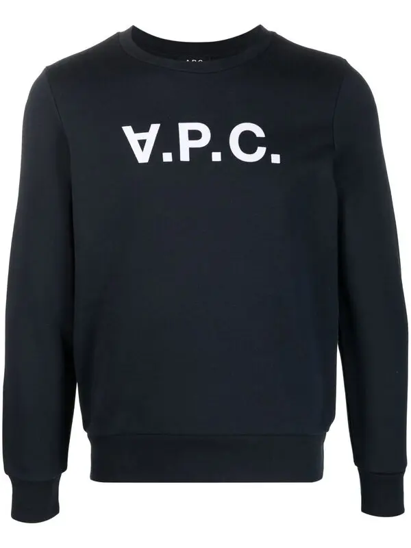 A.p.c. Flocked-logo Cotton Sweatshirt