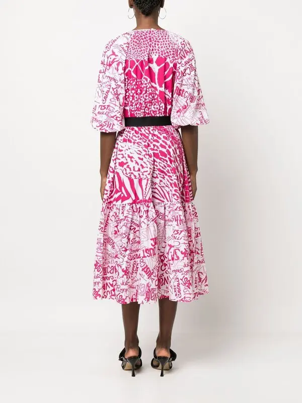 Just Cavalli Graphic-print Flared Midi Dress