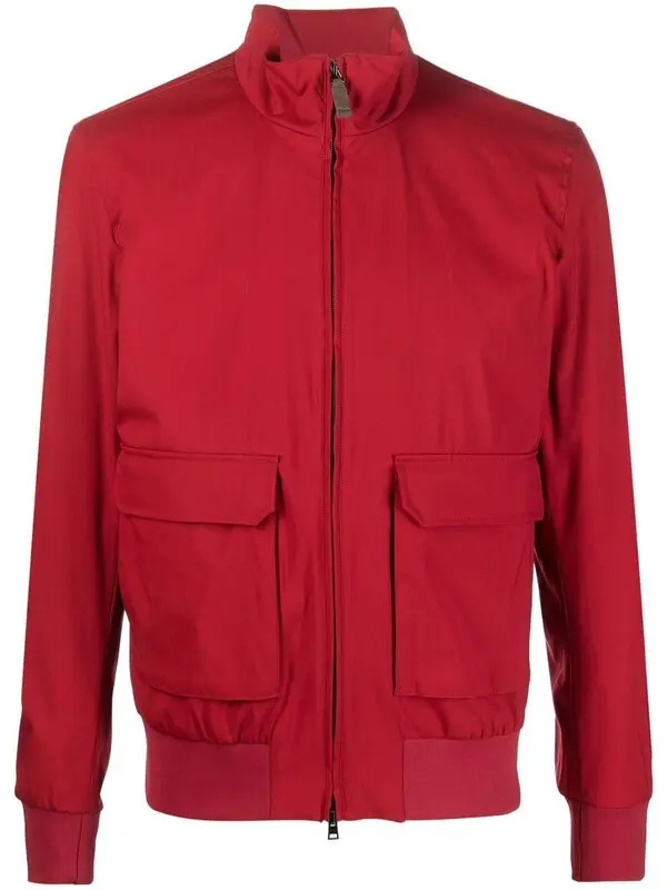 Herno Zip-up Bomber Jacket - Red
