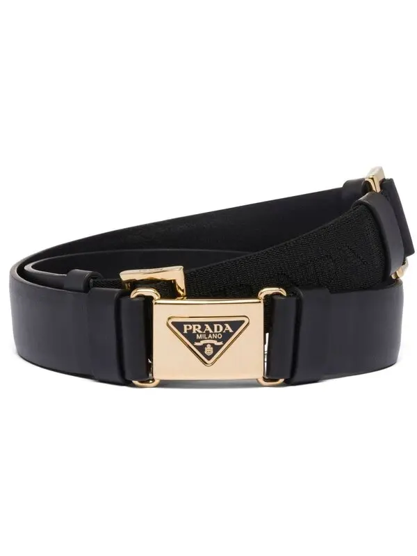 Prada Triangle-logo Leather Belt