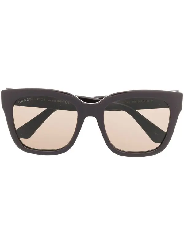 Gucci Rectangle-frame Sunglasses - Brown