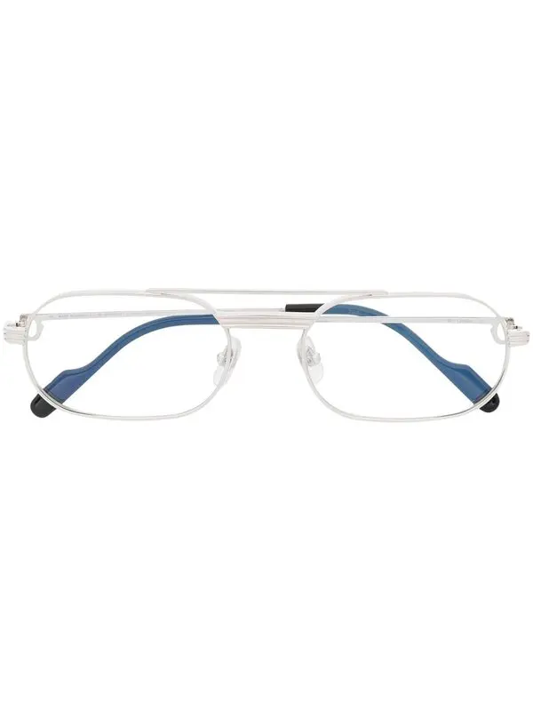 Cartier C De Pilot-frame Glasses - Silver
