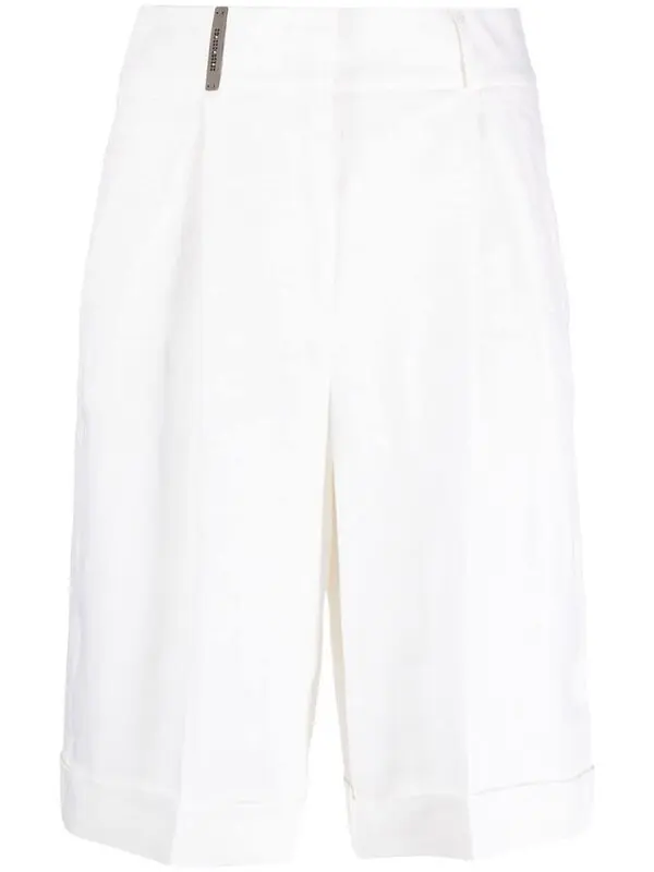 Peserico Pressed-crease Linen Shorts