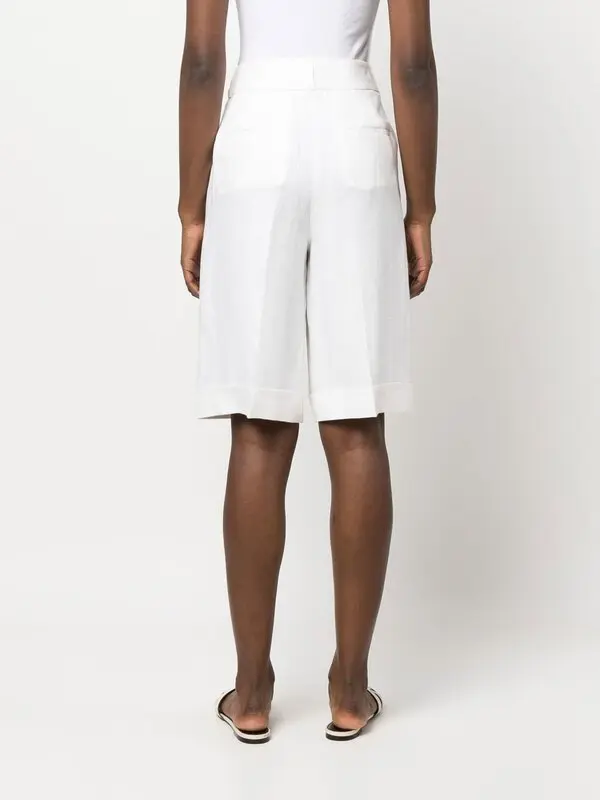 Peserico Pressed-crease Linen Shorts