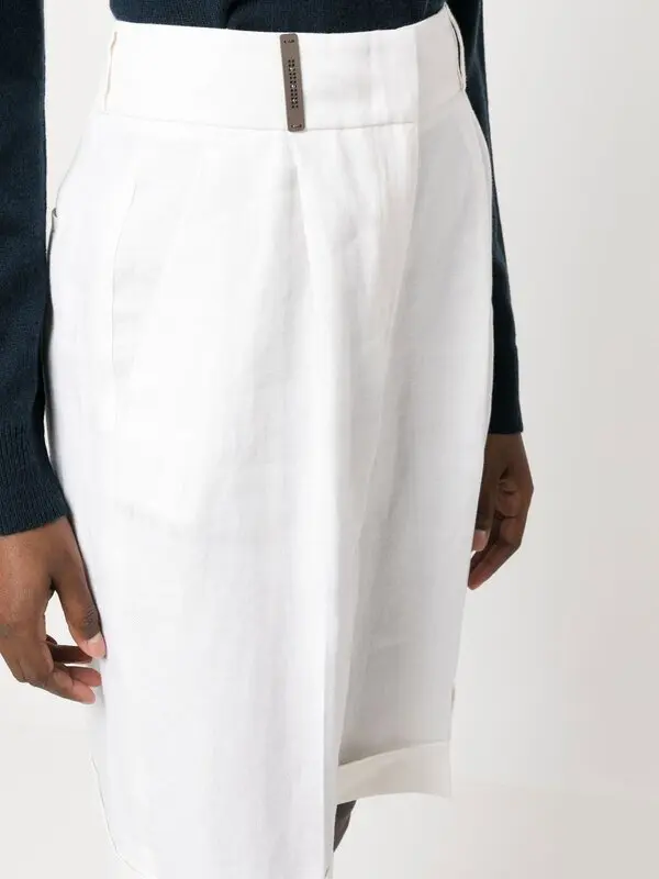 Peserico Pressed-crease Linen Shorts