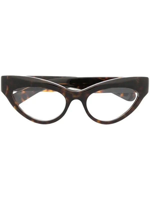 Gucci Tortoiseshell Cat-Eye Frame Optical Glasses - Brown  display picture 3