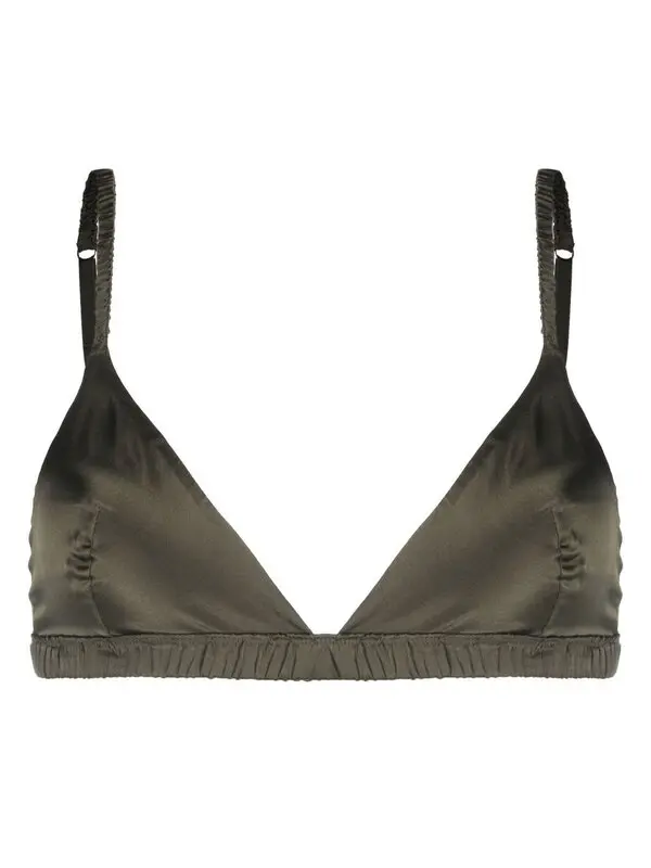 MAISON CLOSE Silk Triangle Cup Bra - Green