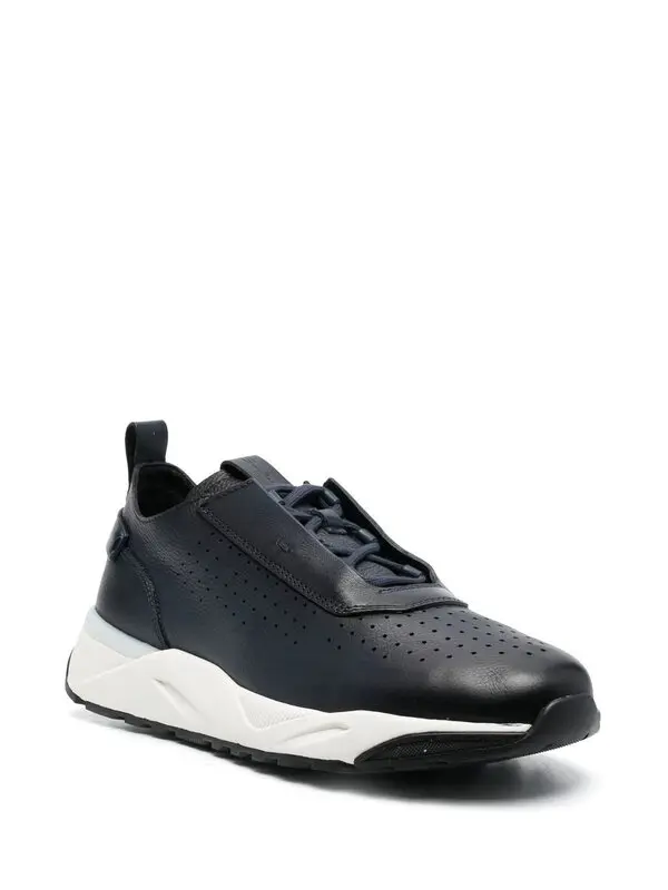 Santoni Low-top Leather Sneakers - Blue