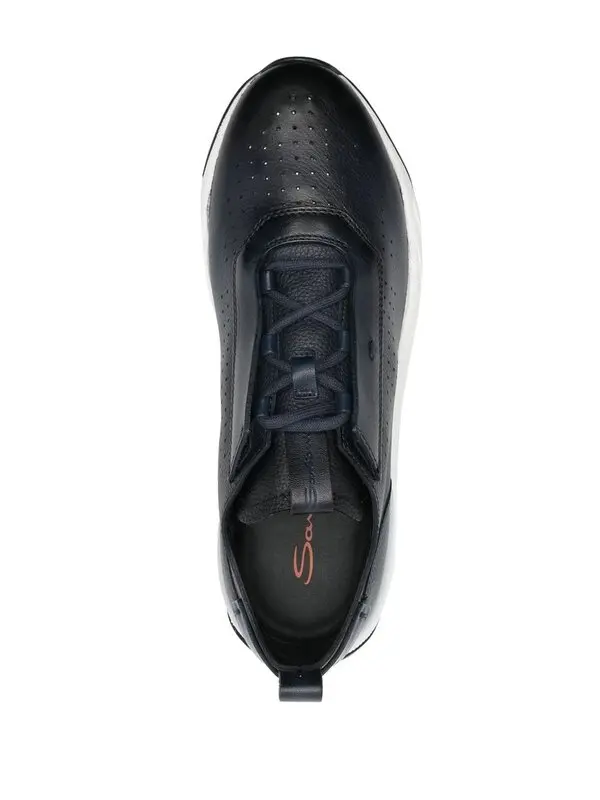 Santoni Low-top Leather Sneakers - Blue