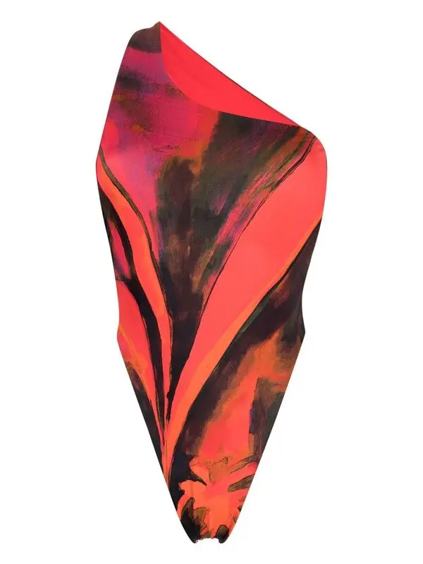LOUISA BALLOU One-shoulder One-piece Swimsuit - Red