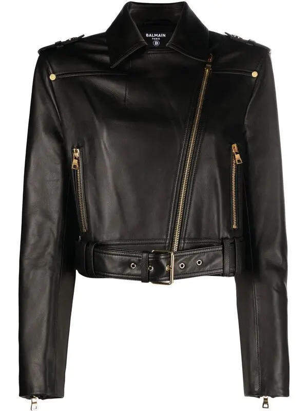 Balmain Leather Biker Jacket