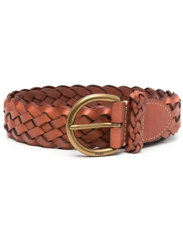 Polo Ralph Lauren Interwoven Calf Leather Belt - Brown